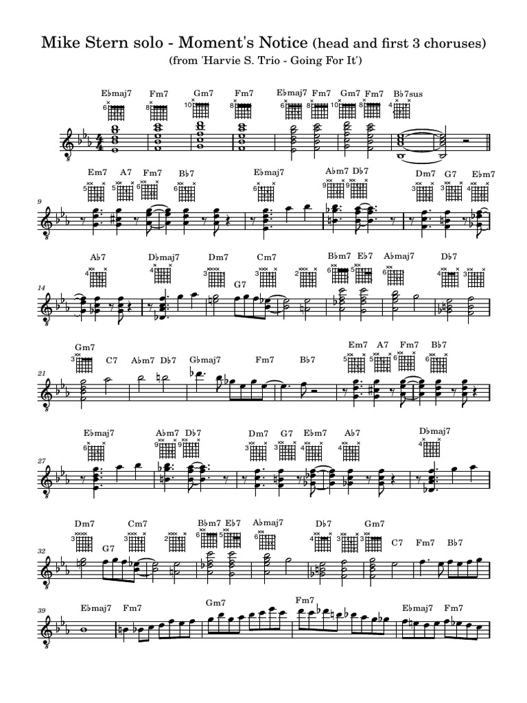 Mike Stern's Moment's Notice Solo | PDF