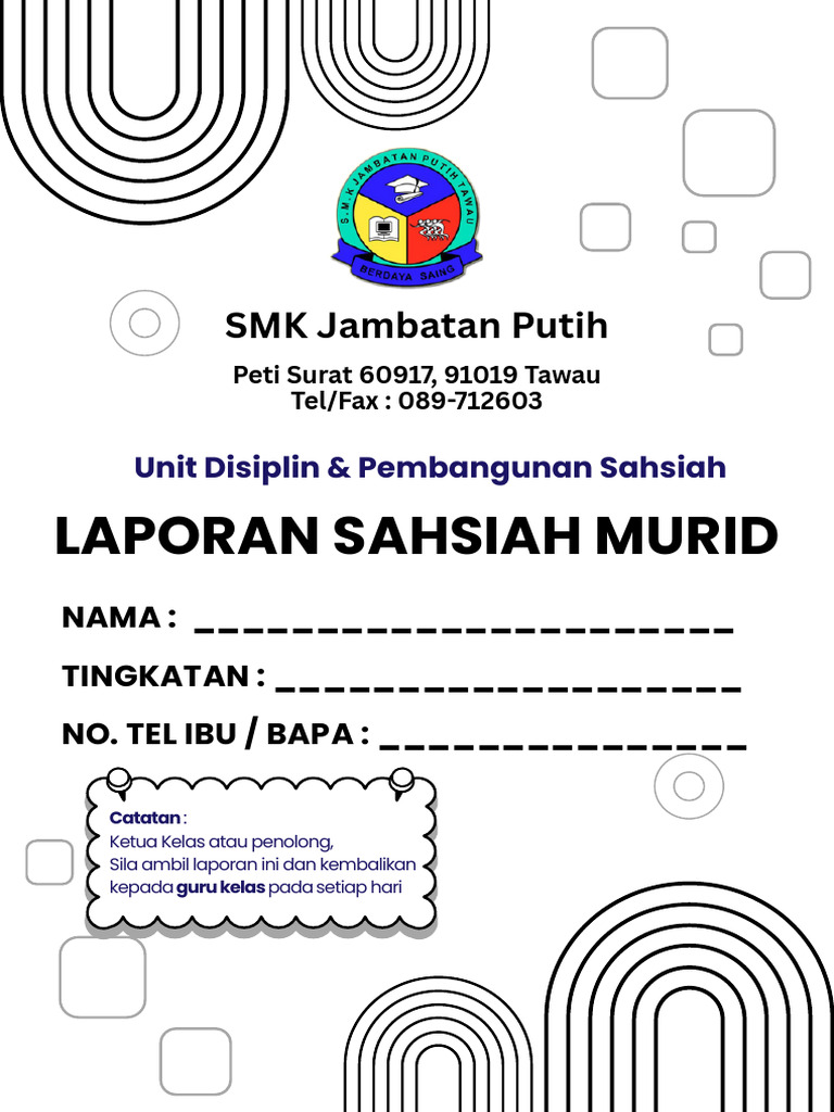 Cover Laporan Sahsiah | PDF