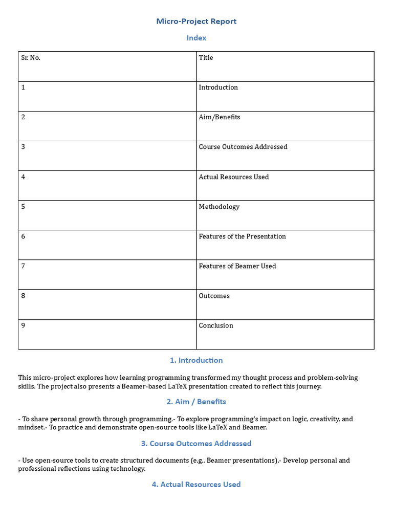 Micro Project Report Programming | PDF | Computer Programming | Thought