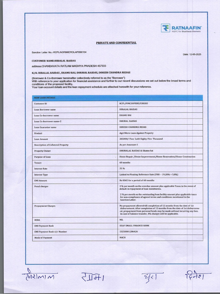 Sanction Letter | PDF