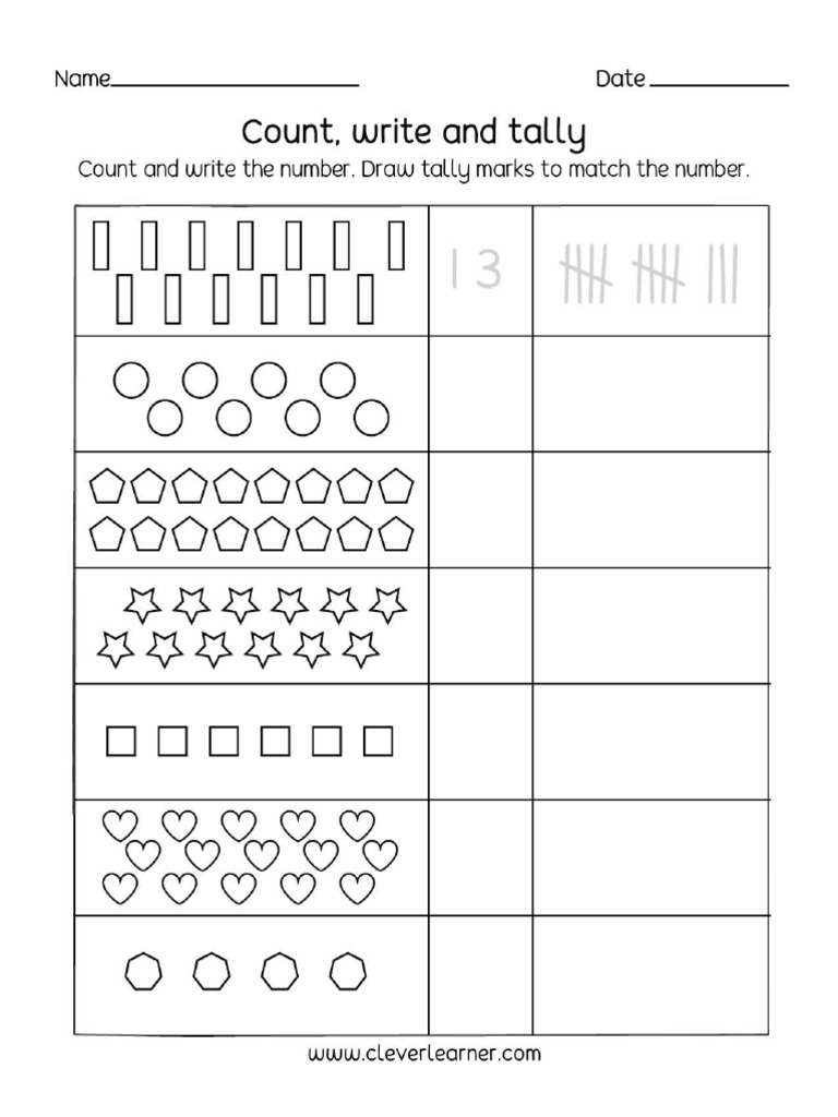 Kindergarten Tallying Activity Printables 04 | PDF