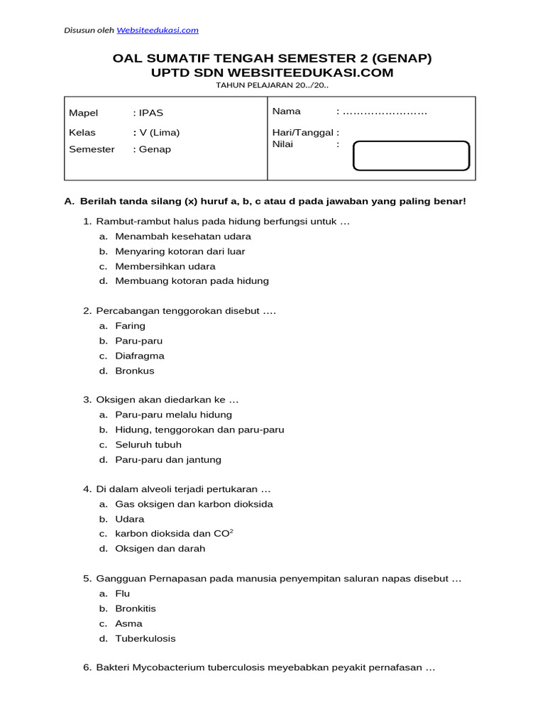 STS 2 Kelas V - IPAS | PDF
