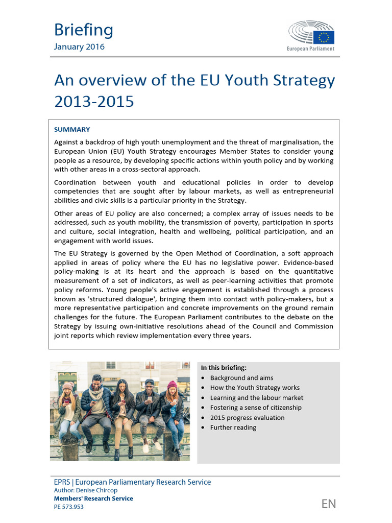 An Overview of The EU Youth Strategy 2013-2015, 2016 | PDF | European Union