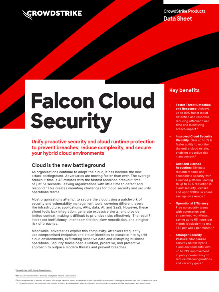 Crowdstrike Falcon Cloud Security Data Sheetpdf 1 | PDF | Computer Security | Security