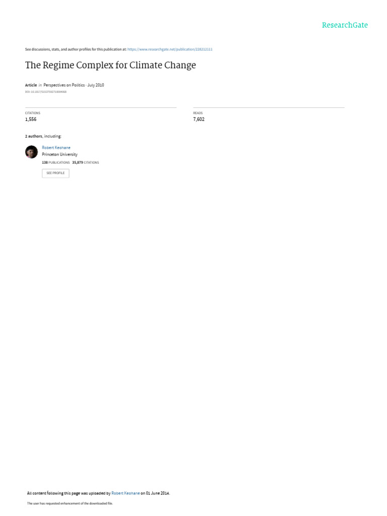 The Regime Complex For Climate Change | PDF | Kyoto Protocol ...