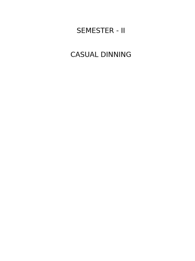Casual Dining Notes-All Units | PDF | Menu | Hors D'oeuvre