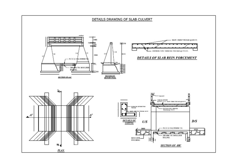 Slab Culvert Drawing | PDF