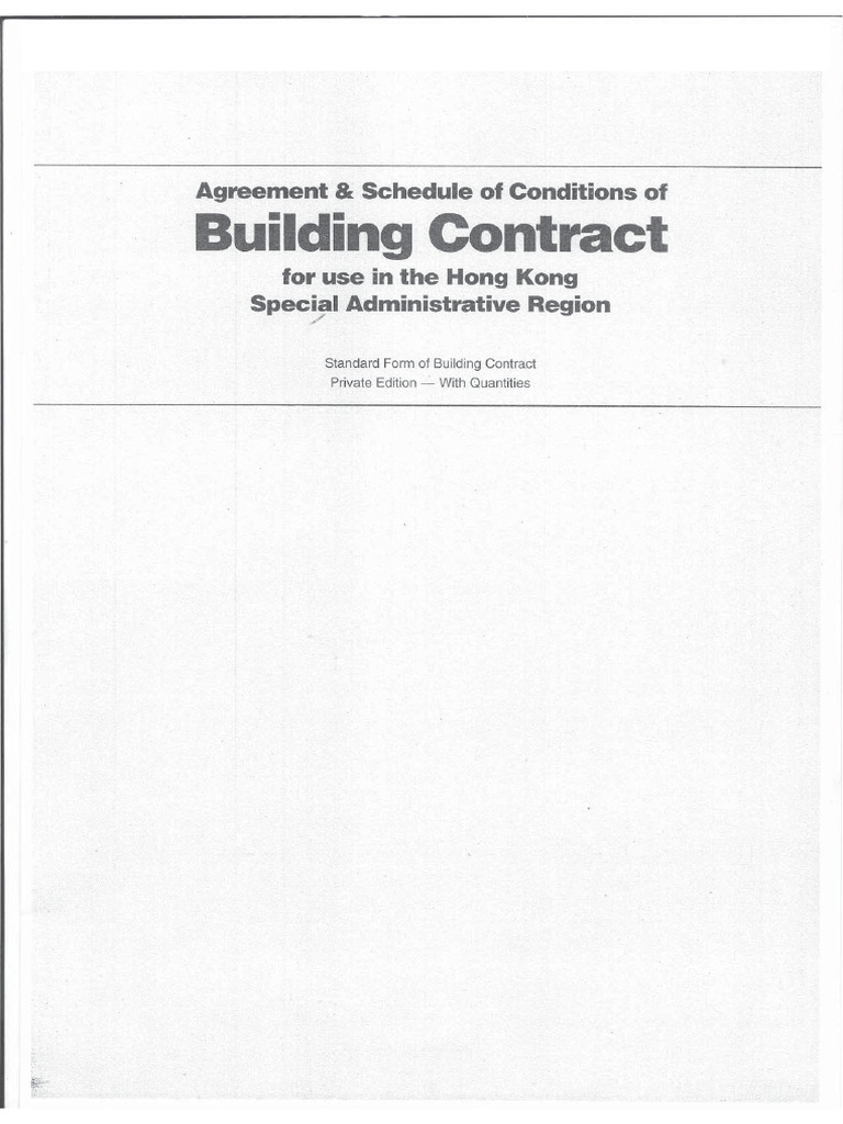 Standard Form of Building Contract-With Quantities 1999 | PDF