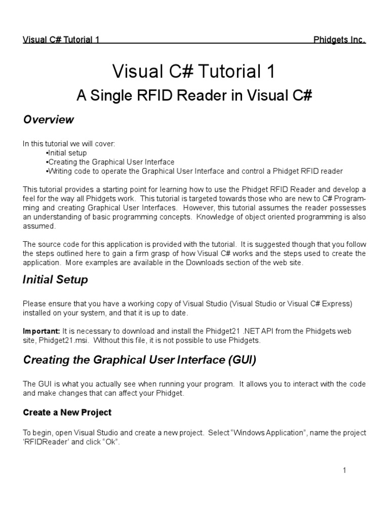 C Sharp Tutorial | PDF | Radio Frequency Identification | Graphical ...