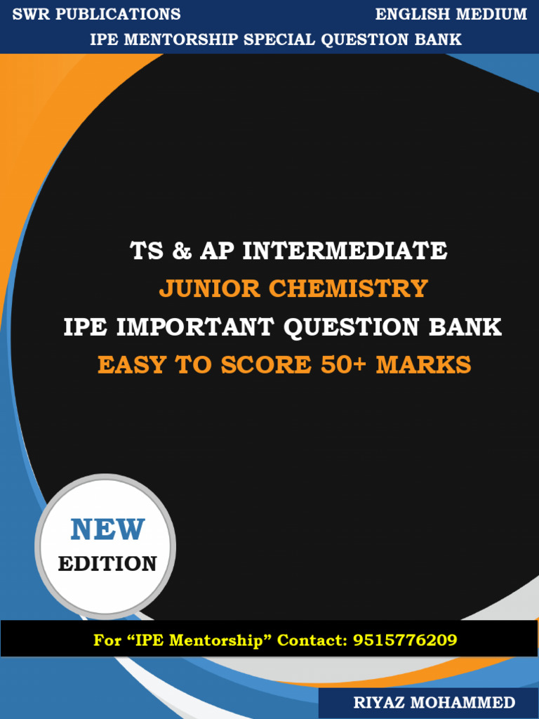 JR Chemistry IPE Question Bank (SWR) | PDF | Gases | Molecules