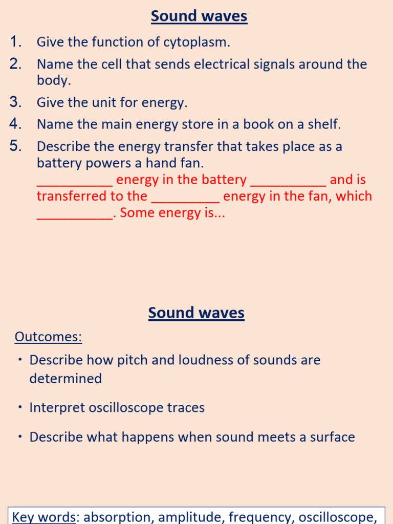 Edited – Topic 3 - Lesson 7 - Sound Waves | PDF | Sound | Waves