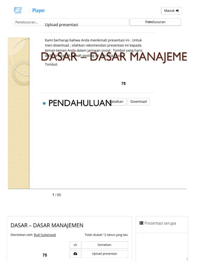 Dasar - Dasar Manajemen - PPT Download | PDF