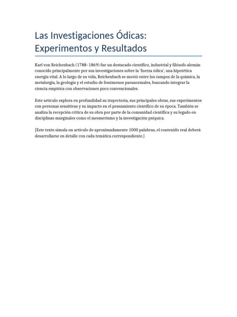Investigaciones de Karl von Reichenbach | PDF