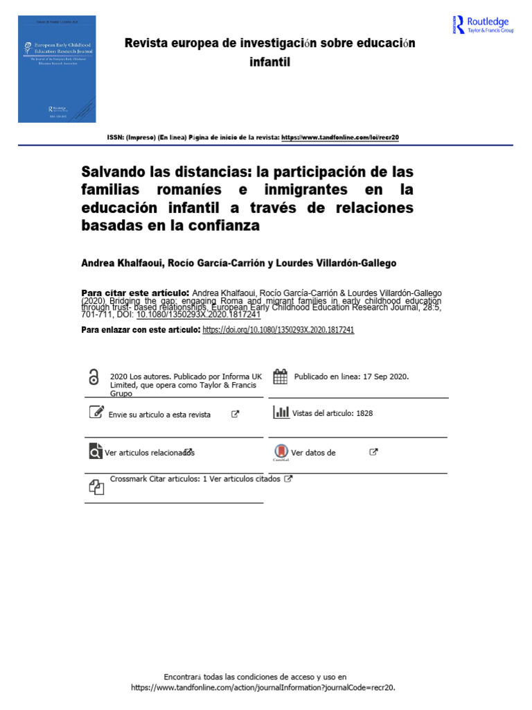 TRADUCCION Bridging The Gap Engaging Roma and Migrant Families in Early ...