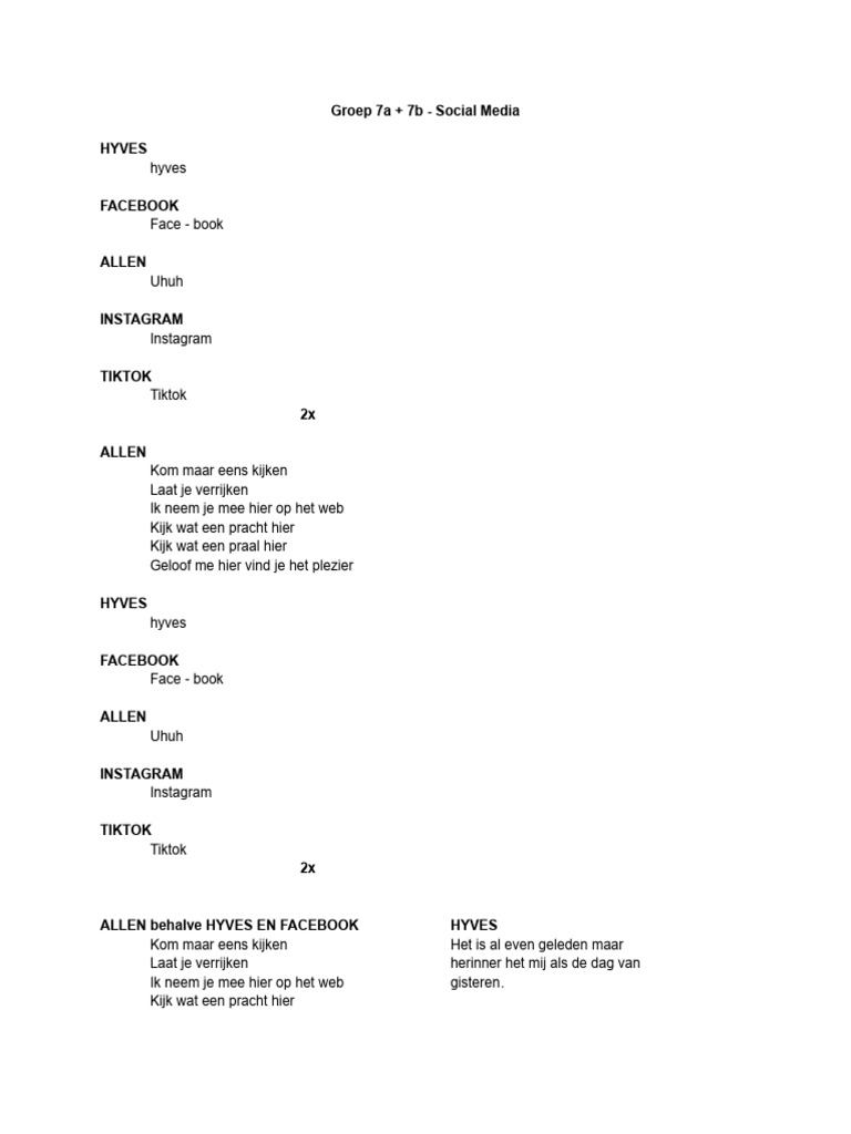 Groep 7a + 7b - Social Media | PDF