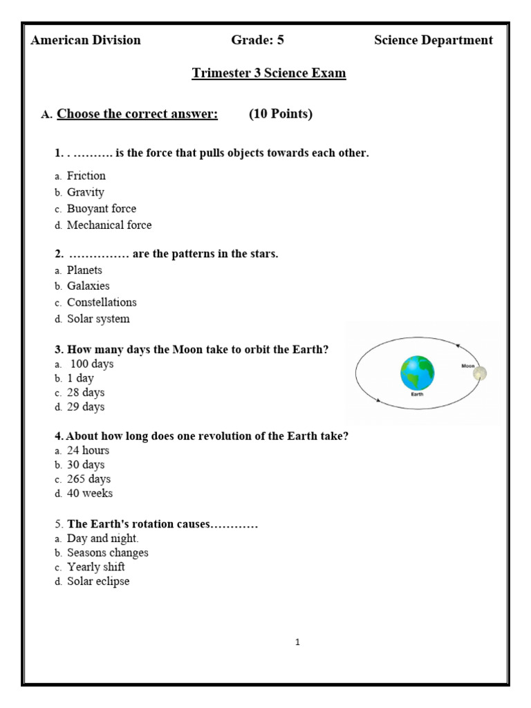 tri 3 final grade 5 | PDF | Planets | Solar System
