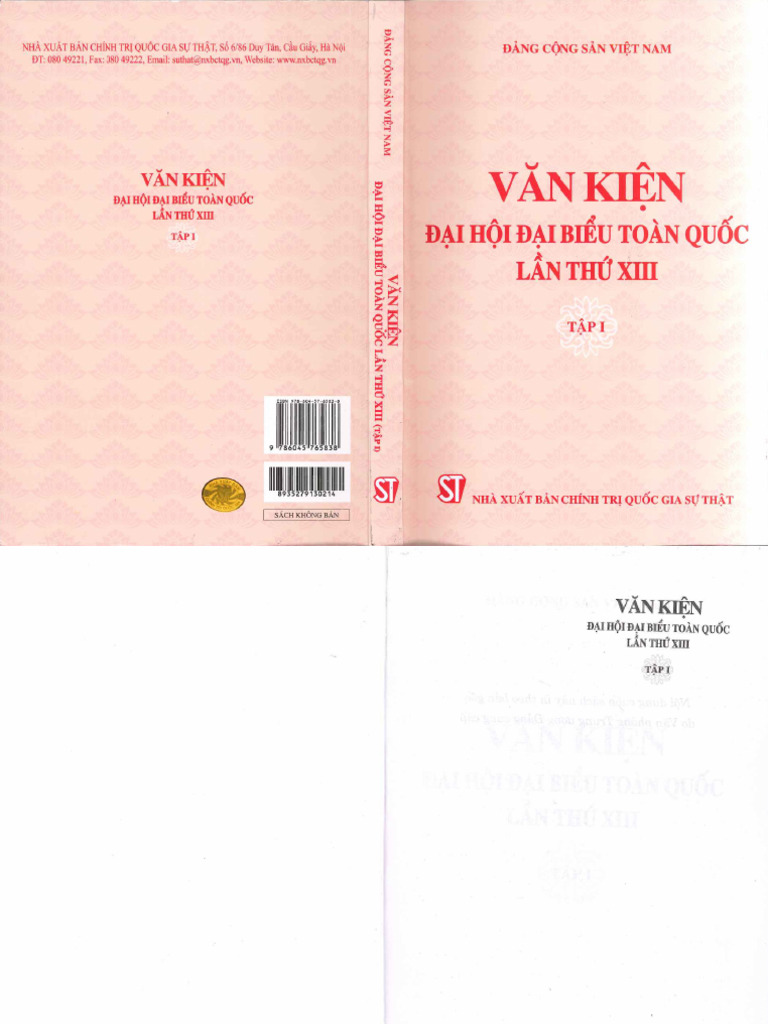 Van Kien Dai Hoi Xiii Cua Dang Tap 1 (Thang 3-2021) | PDF