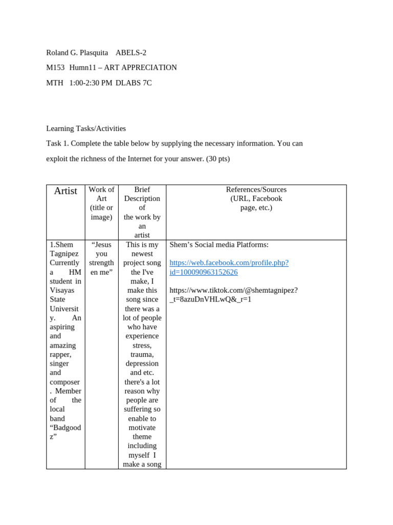 Art App Lesson 3.1 Output | PDF