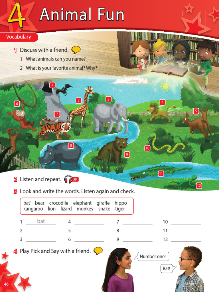SL3 - U4-L1 Animal Fun Vocabulary-BOOK | PDF | Zoology