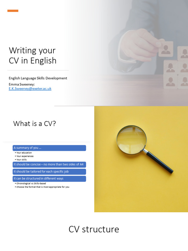 Crafting an Effective CV in English | PDF | Linguistics | Grammar