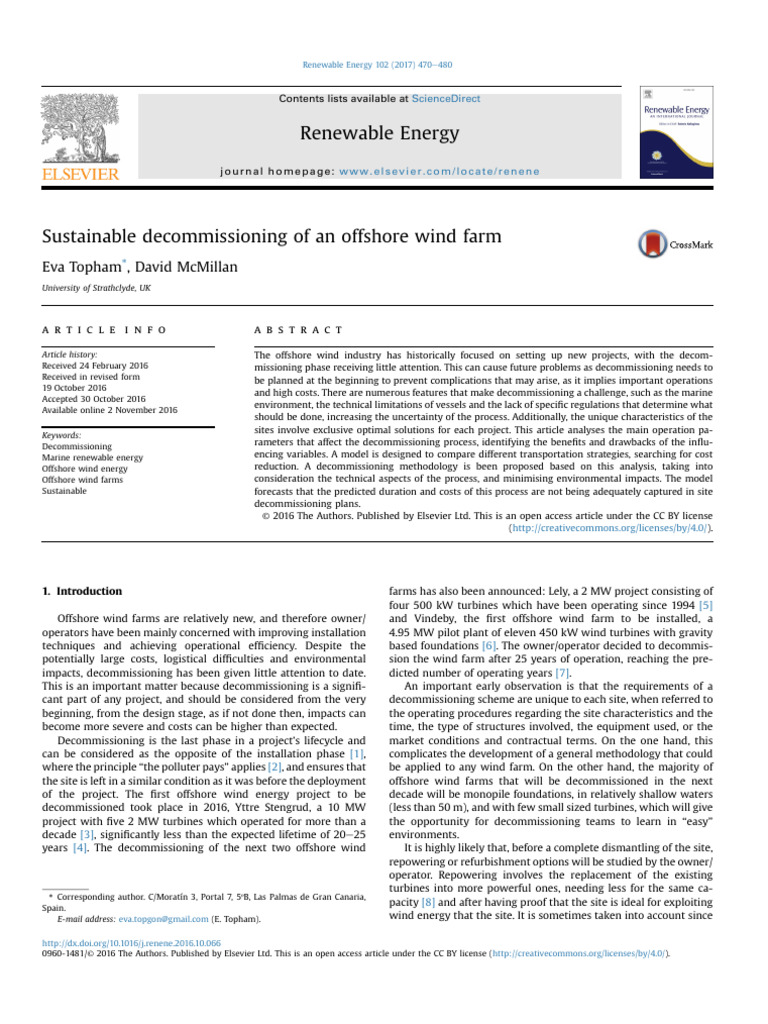 12 - Sustainable Decommissioning of An Offshore Wind Farm | PDF ...