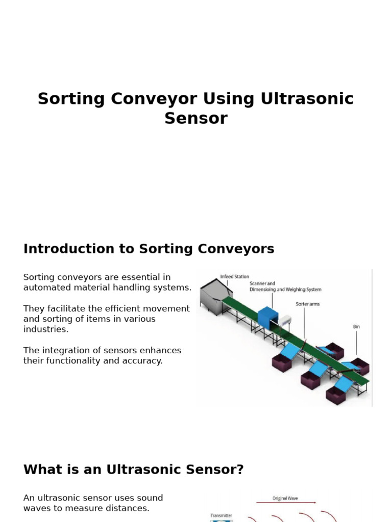 Sorting Conveyor Using Ultrasonic Sensor | PDF | Ultrasound | Sensor