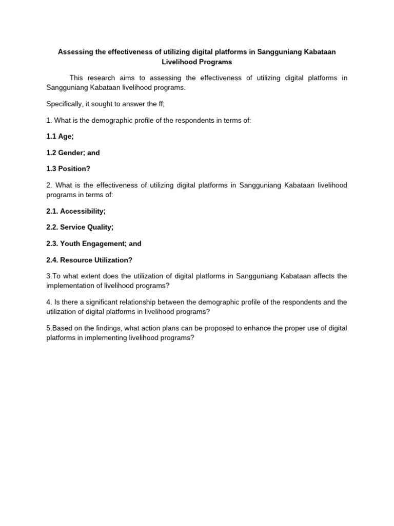 Assessing The Effectiveness of Utilizing Digital Platforms in ...