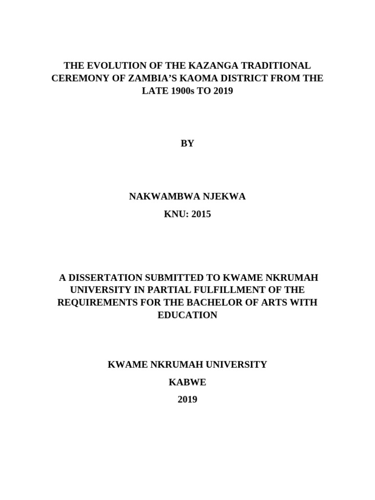Kazanga Ceremony: Nkoya Cultural Heritage | PDF | Sacrifice | Zambia