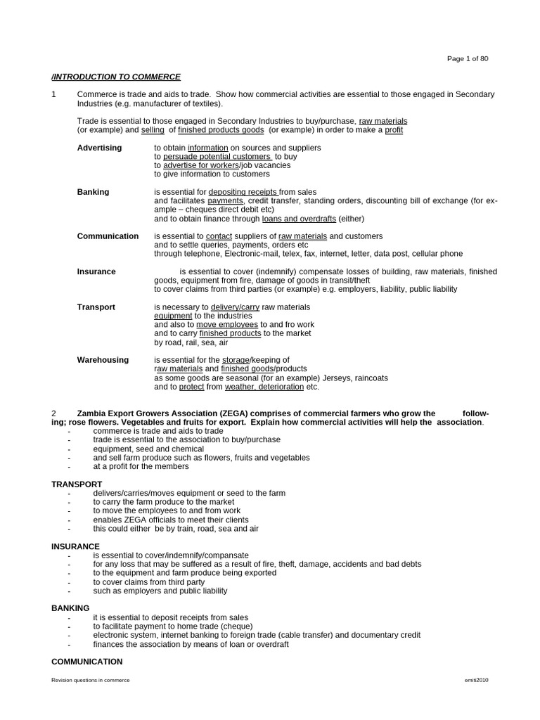 Commerce Pamphlet | PDF | Retail | Commerce