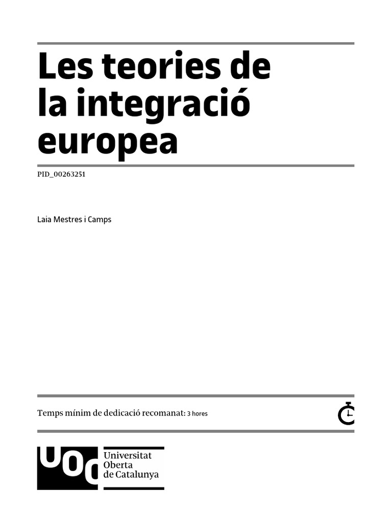 Les Teories de La Integració Europea | PDF