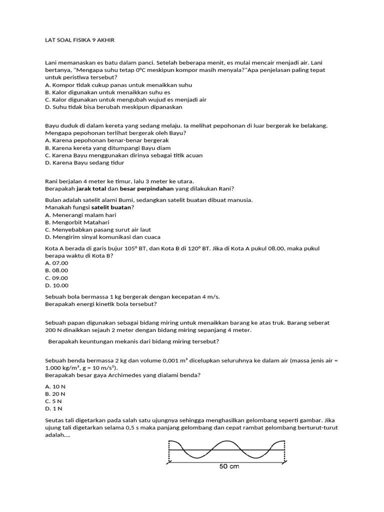 Lat Soal Fisika 9 Akhir | PDF