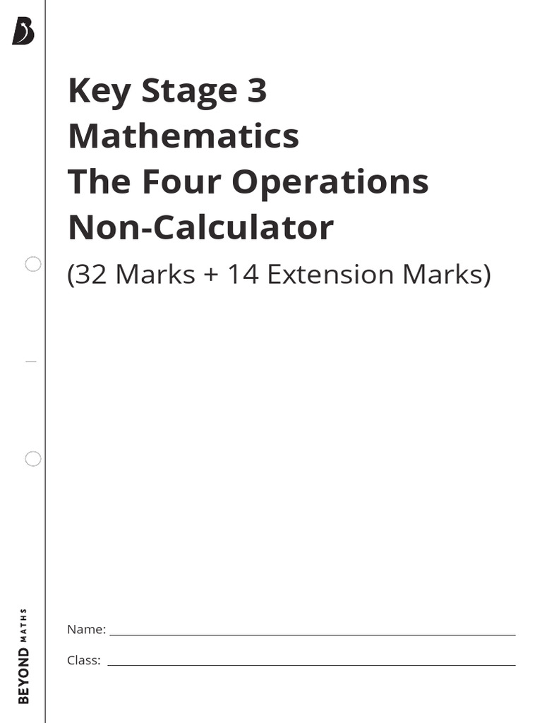 Four Operations Assessment | PDF