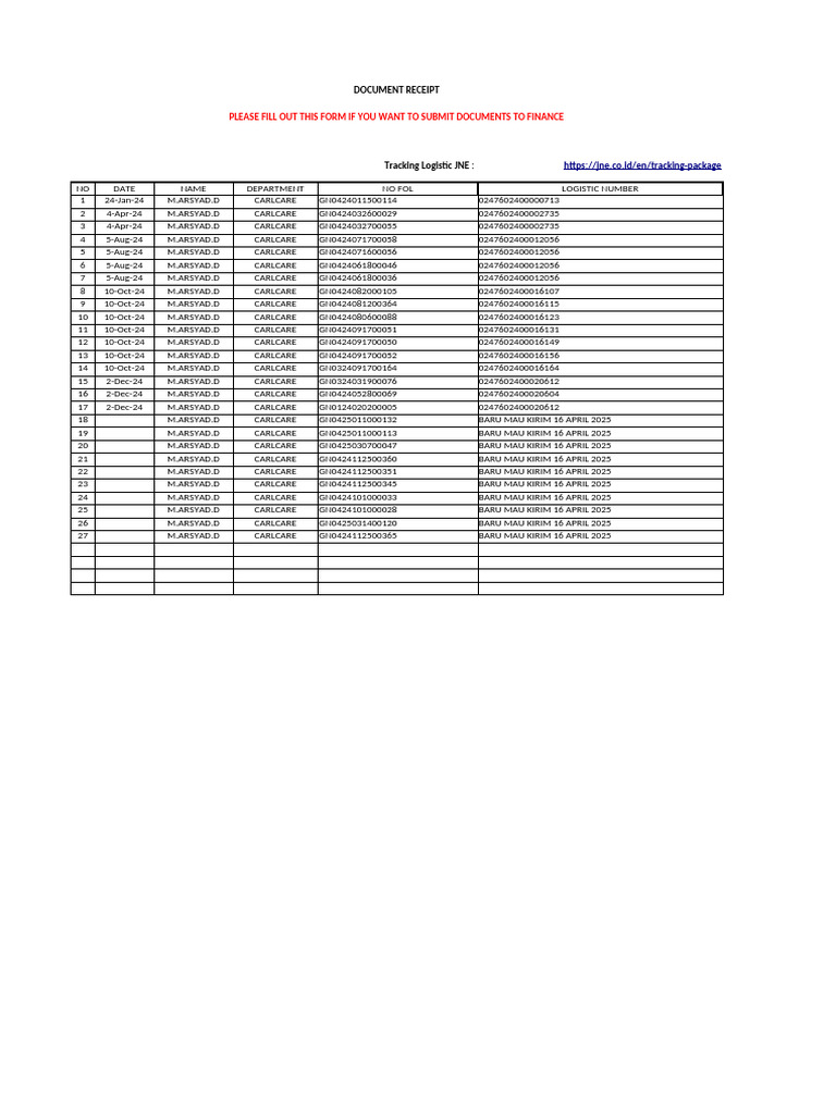 Document Receipt | PDF