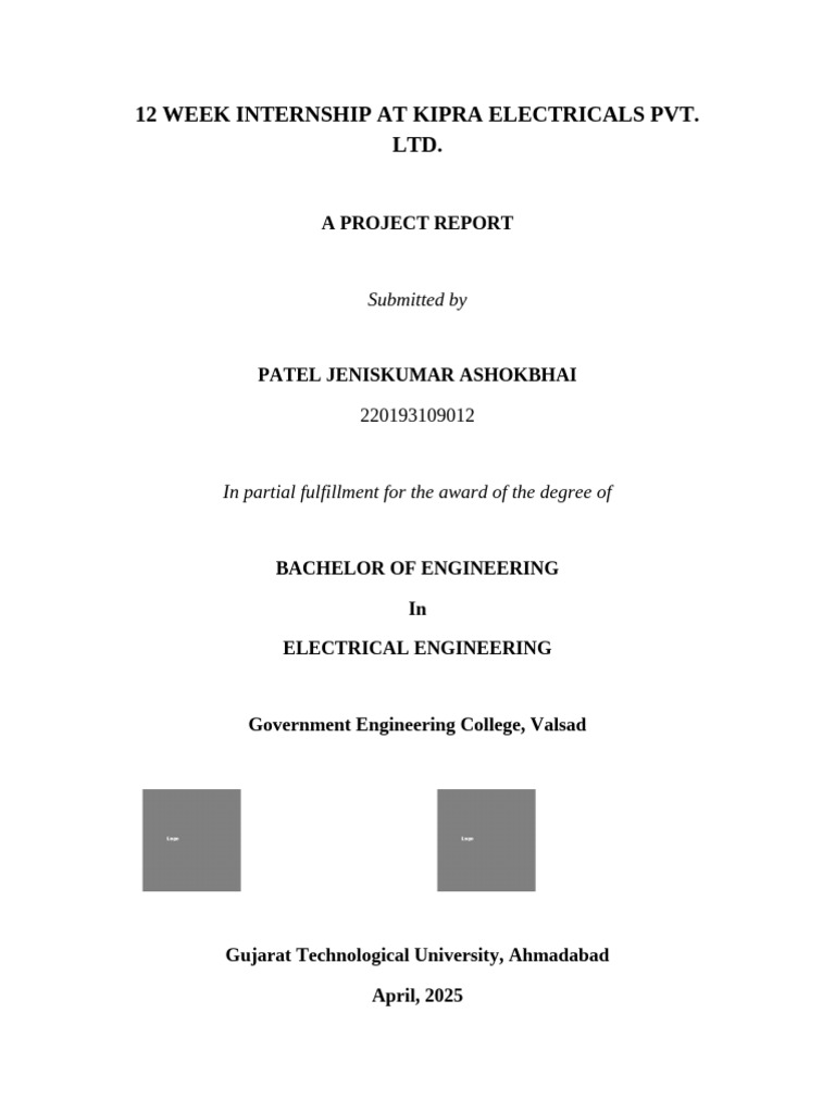 Internship Report: Kipra Electricals Pvt. | PDF