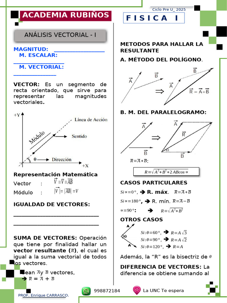 1. 2 Analisis Vectorial I Ciclo 2 | PDF | Vector Euclidiano | Geometría euclidiana