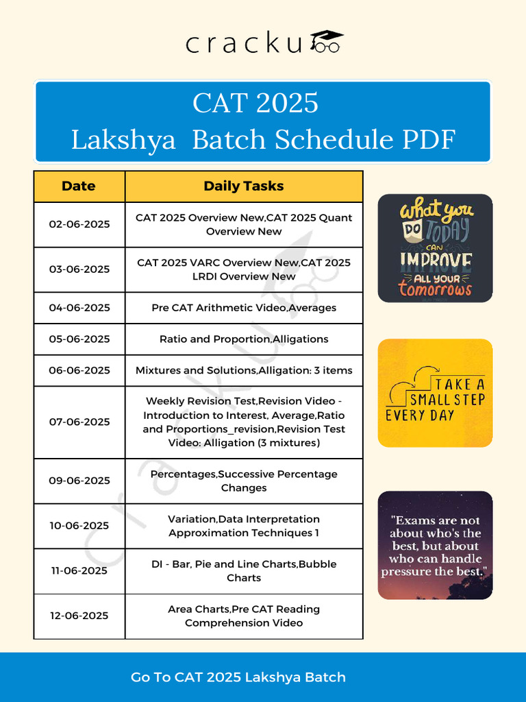 Cracku CAT 2025 Lakshya Batch Complete Schedule PDF | PDF | Triangle ...