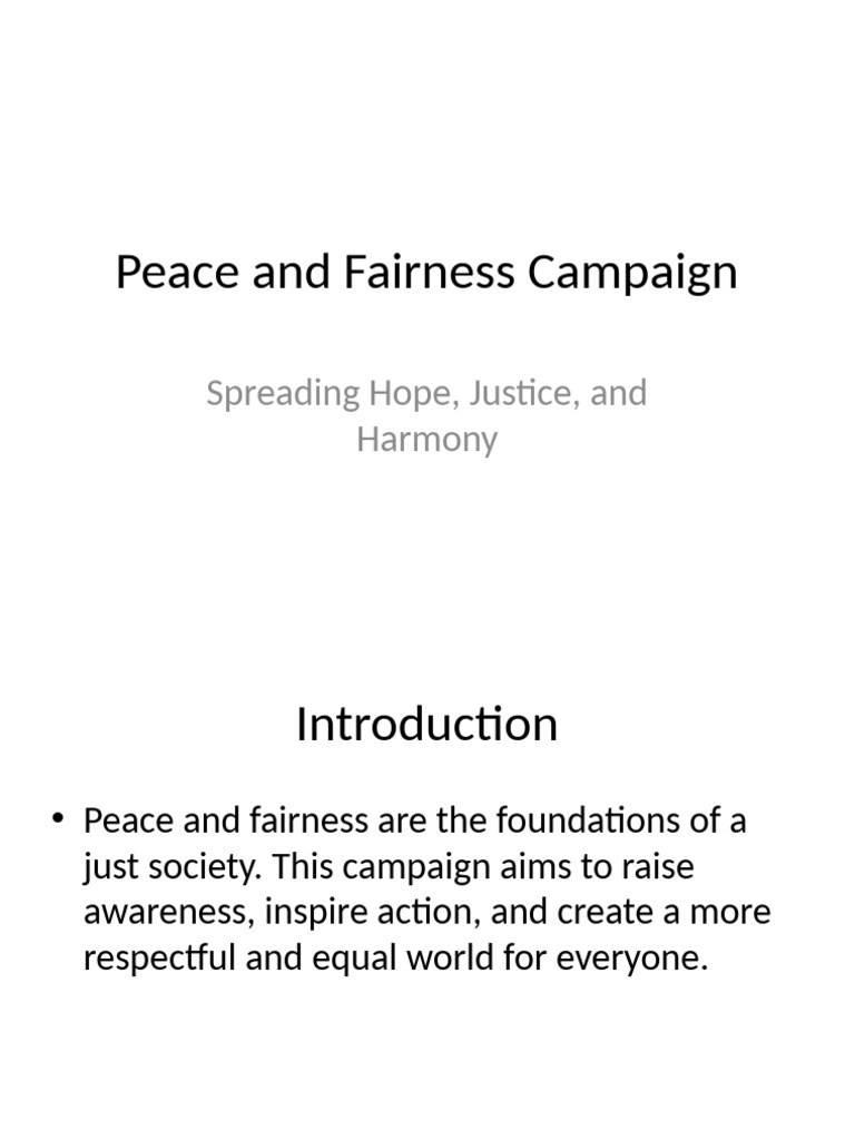 Peace and Fairness Campaign | PDF