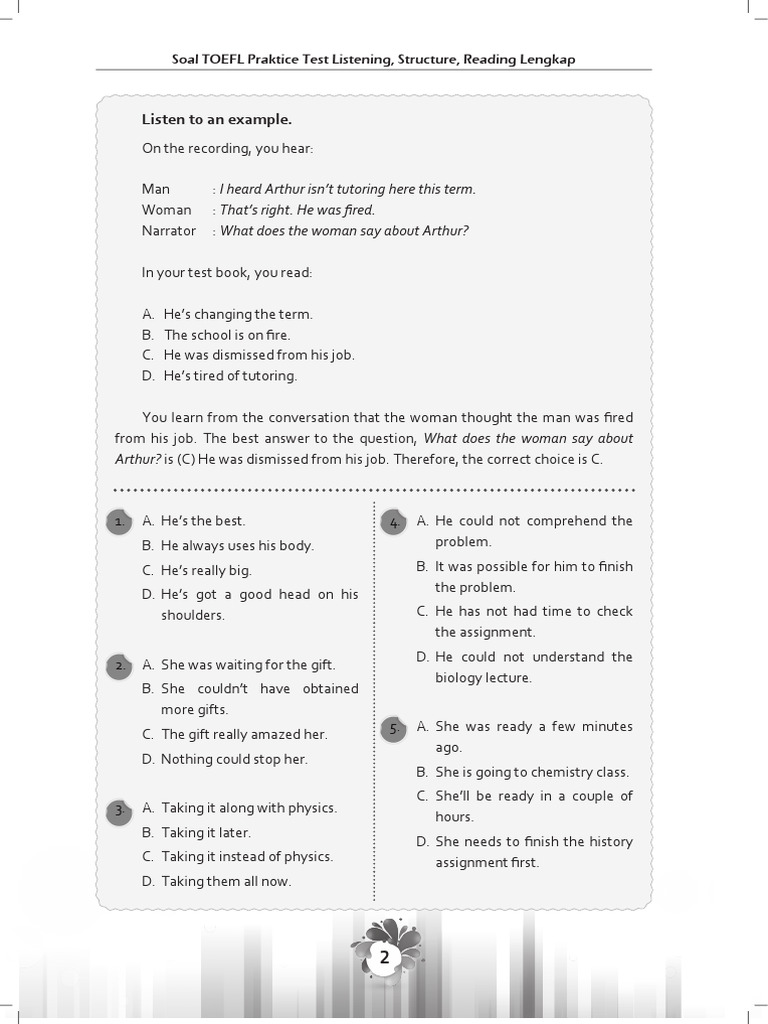 Soal TOEFL | PDF | Test Of English As A Foreign Language