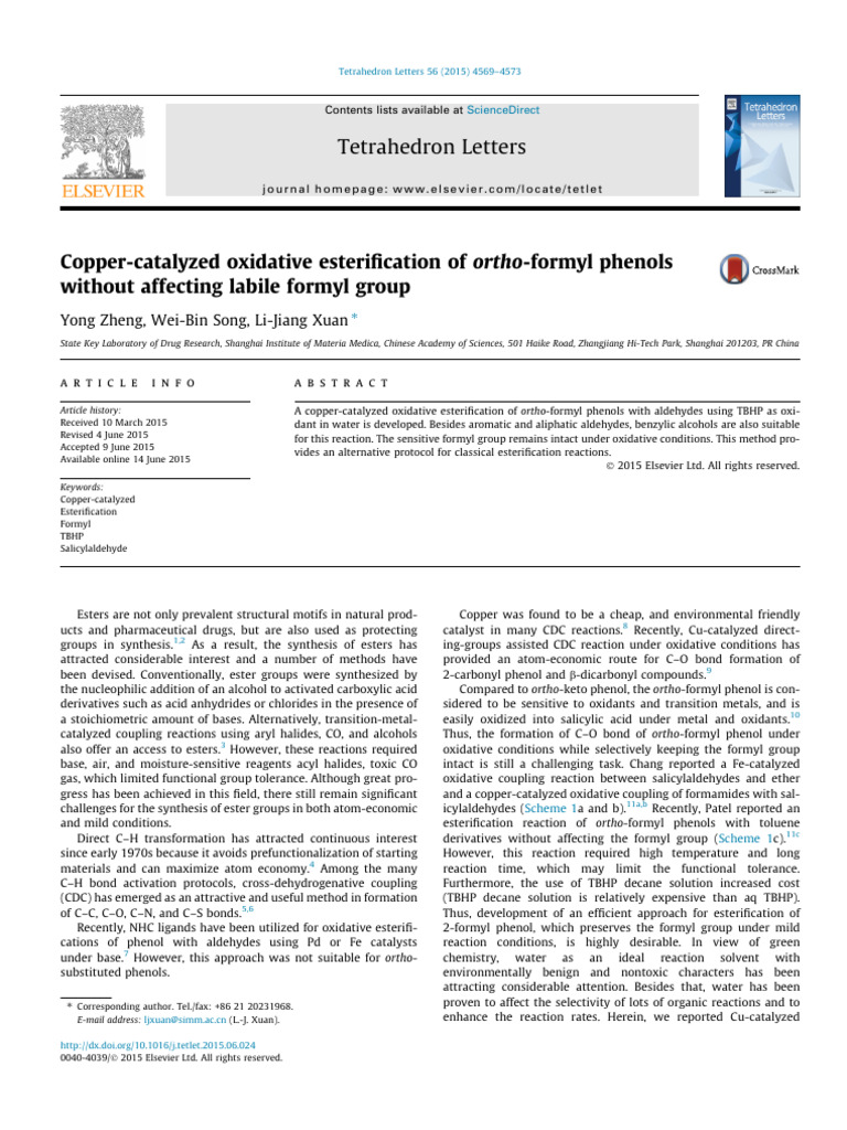 MAIN PAPER ORIGINAL COPY Copper-Catalyzed Oxidative Esterification of ...