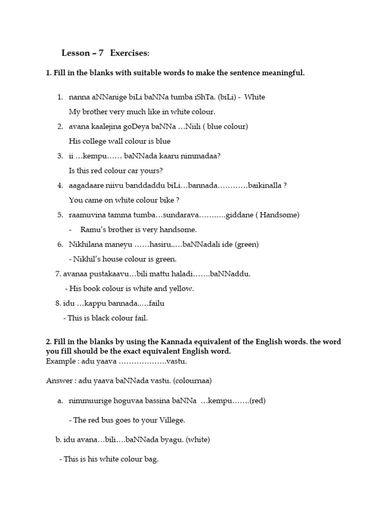 Lesson - 7 Exercise BKBKK107/207 | PDF | Linguistics | Cultural Assimilation