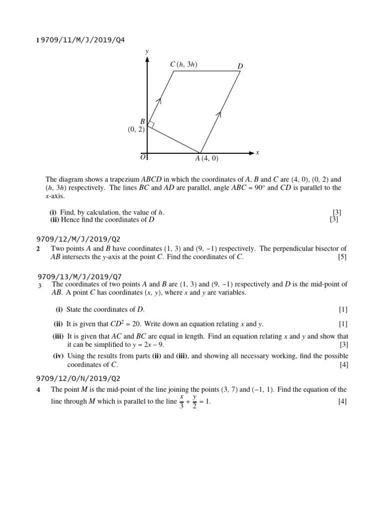 Geometry Problems: Circles and Coordinates | PDF | Circle | Tangent