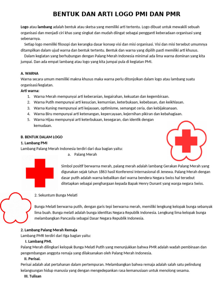Bentuk Dan Arti Logo Pmi Dan PMR | PDF
