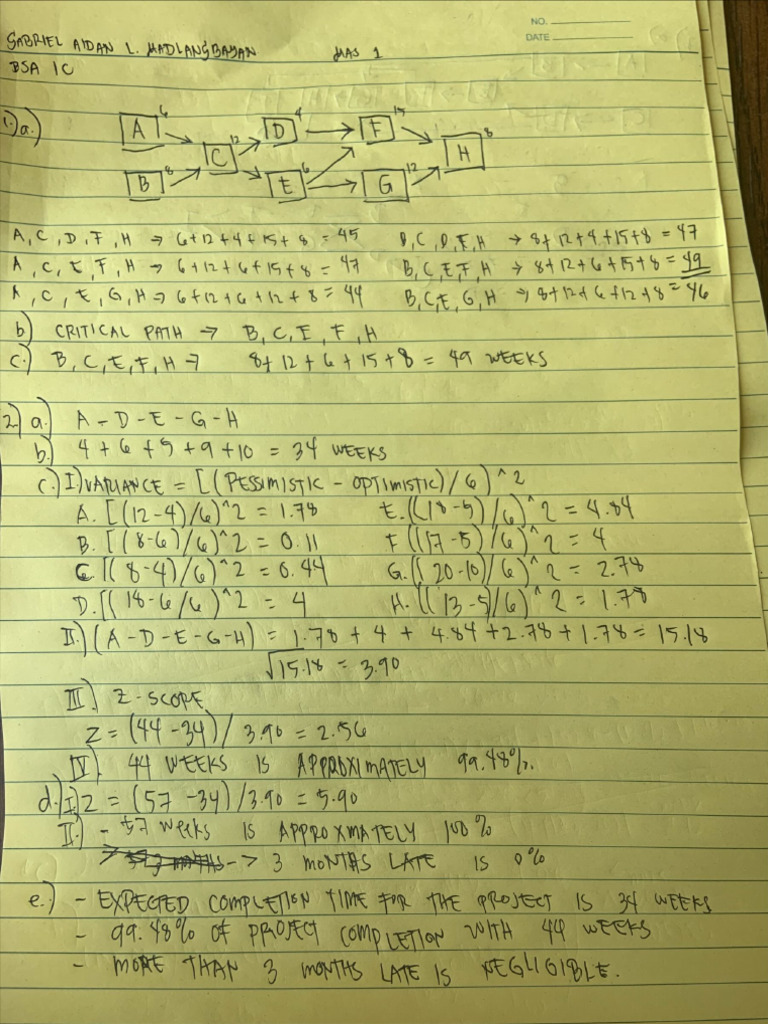 Project Scheduling Madlangbayan-MAS 1 2 | PDF