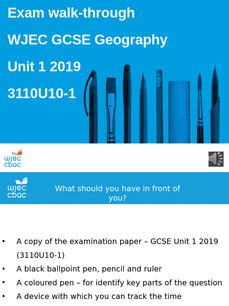 WJEC GCSE Geography Unit 1 Exam Guide | PDF
