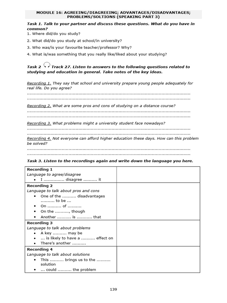 p.139-p.140 Speaking Part 3 Revision (Module 16) | PDF | Human Communication