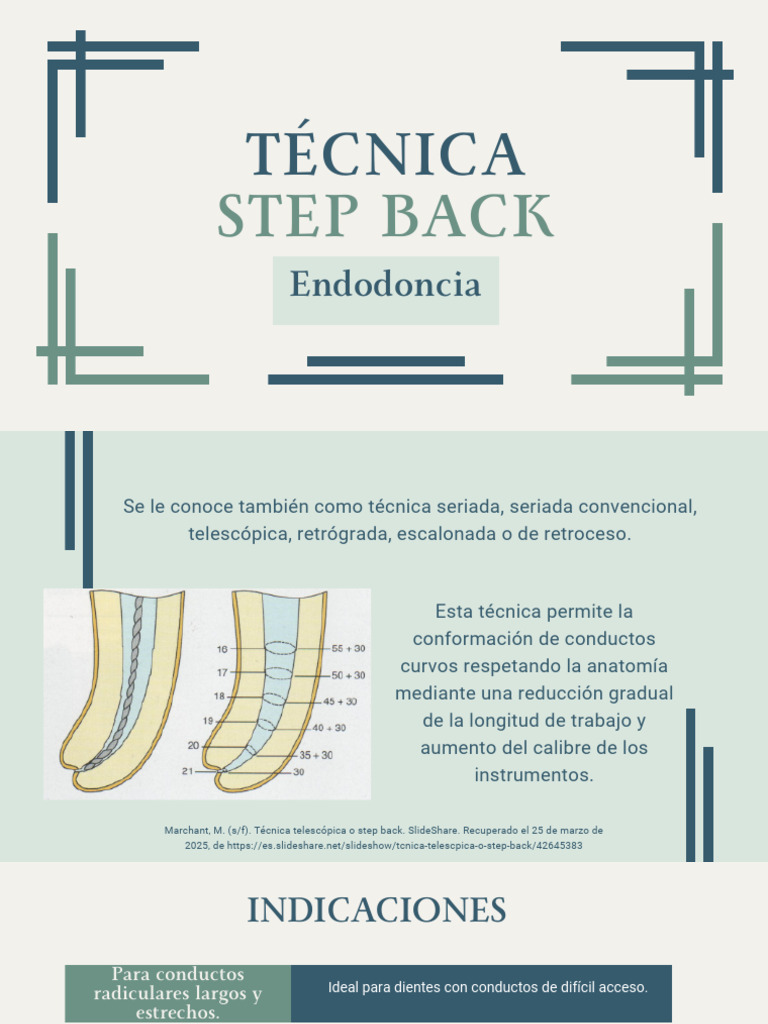 Técnica Step Back | PDF | Ramas de Odontología | Especialidades Medicas