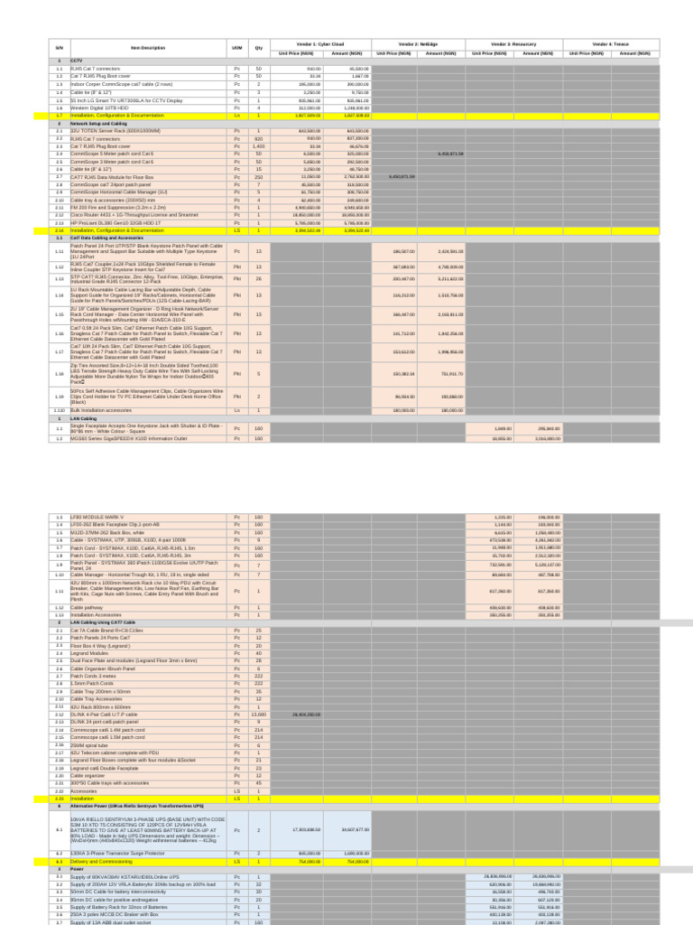 Vendor Quotation - Price Comparison | PDF | Personal Computers | Ac Power Plugs And Sockets