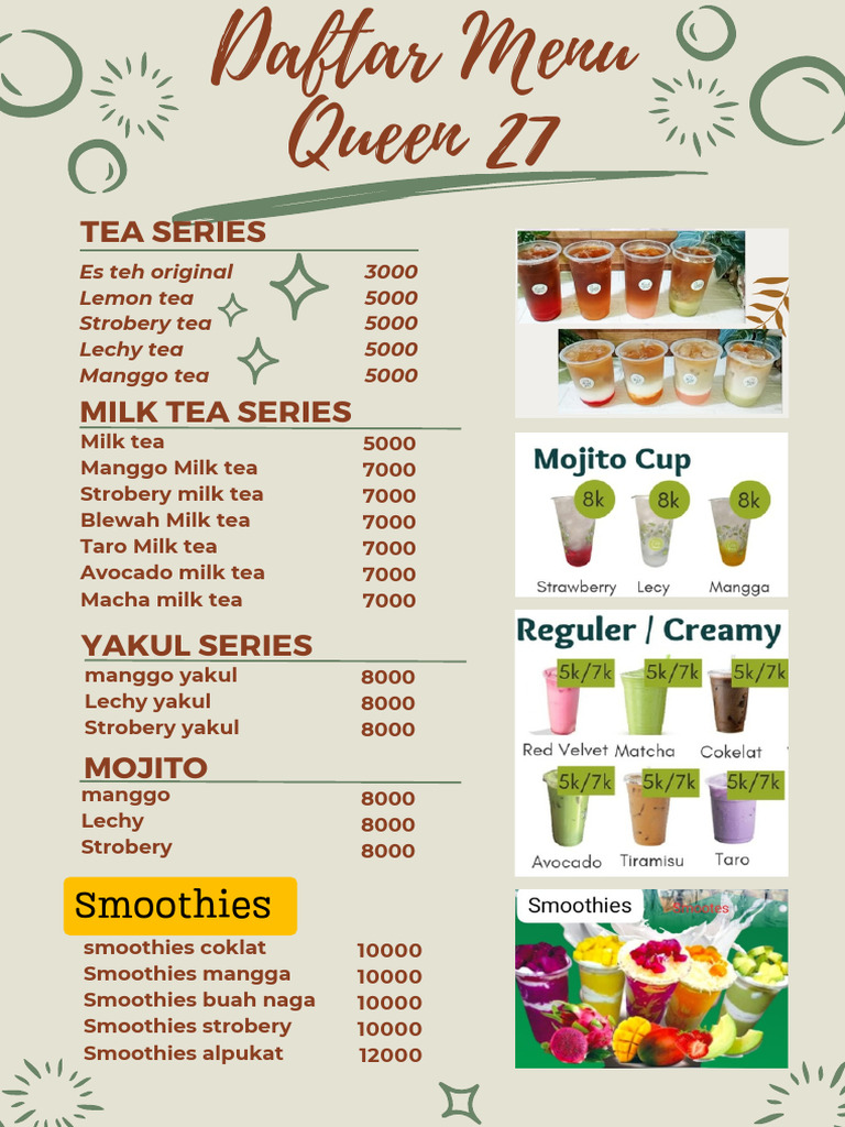 Hijau Krem Pastel Estetik Minimalis Sederhana Daftar Menu Dokumen A4 ...