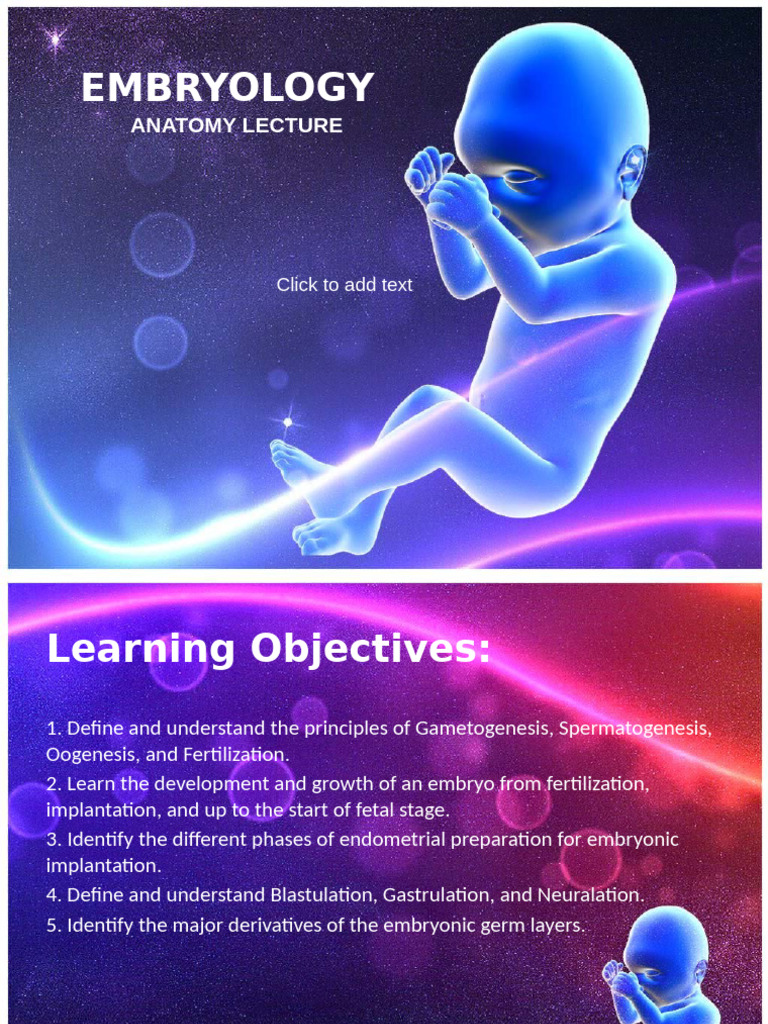Human Embryology Lecture | PDF | Developmental Biology | Reproduction