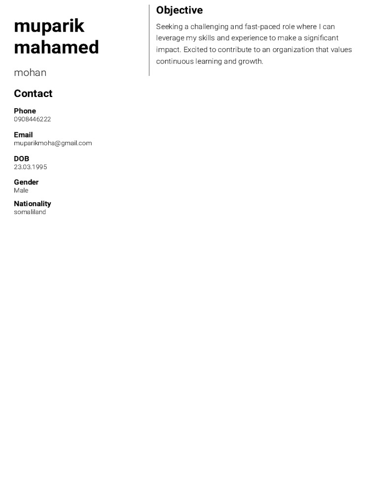 Muparik Resume 378 | PDF